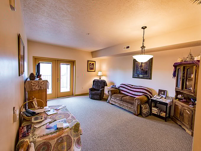 Spacious interiors with warm wood tones prove comfort doesn't require breaking the retirement bank.