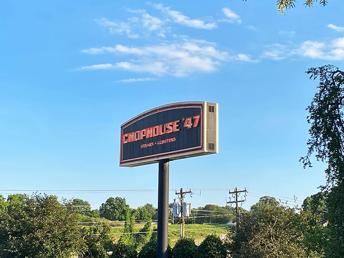 That roadside sign isn't just advertising – it's practically a beacon calling all carnivores to their happy place in Greenville.