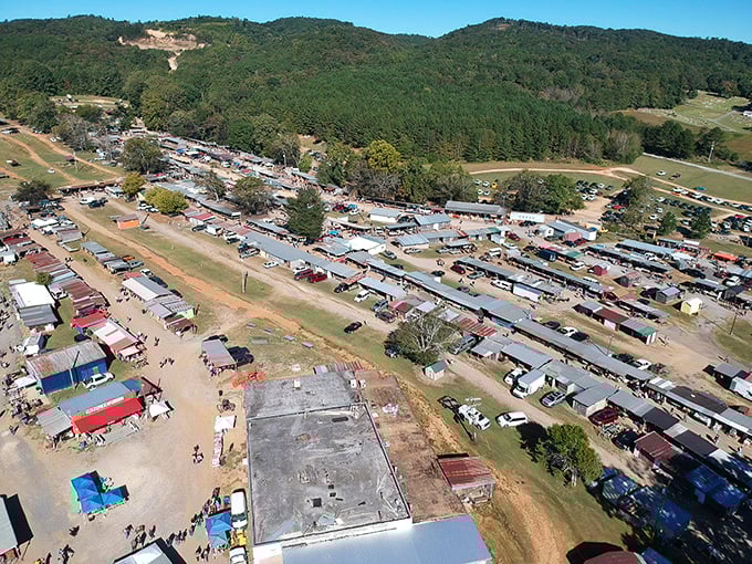 From this bird's eye view, you can see why folks drive for hours to experience this shopping wonderland.