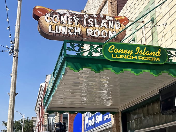 This isn't New York's Coney Island, but Grand Island's version might just have the better dog. That sign is pure Americana!