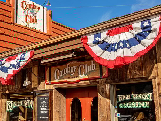 Cowboy Club: Those patriotic buntings aren't just for the 4th of July—they're celebrating your freedom to enjoy a perfectly cooked ribeye.