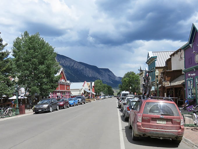 Downtown Crested Butte with its painted storefronts and mountain views – like walking into a Wes Anderson film set in the Rockies.