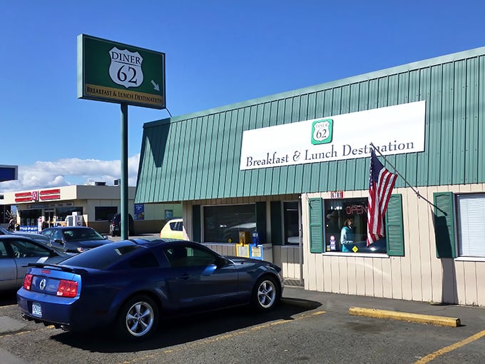 That classic diner silhouette against blue sky promises exactly what your hungry soul is craving today.