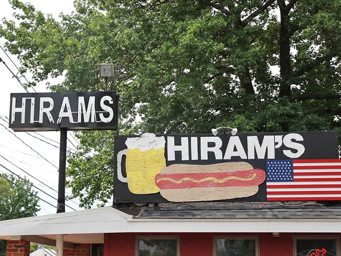That iconic sign isn't just decoration – it's a beacon for serious hot dog enthusiasts.