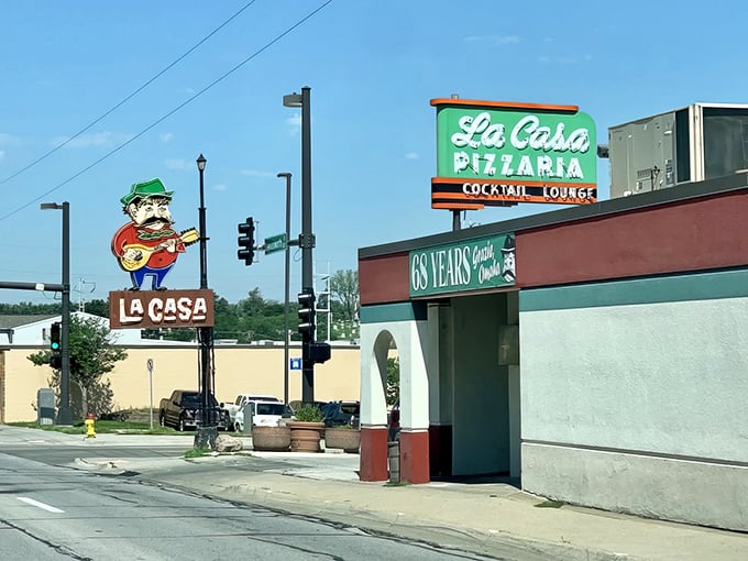 Classic storefront charm meets timeless pizza craftsmanship in this neighborhood gem that never goes out of style.