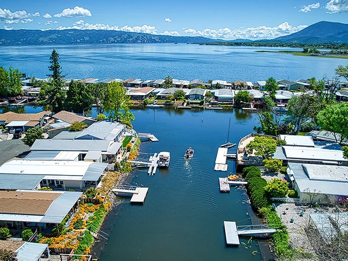 Venice on a budget! Lakeport's charming canal homes prove waterfront living doesn't require a Hollywood salary – just a taste for simple pleasures.