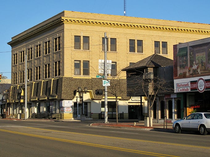 Old-fashioned storefronts line Ludington's main drag - a living postcard from a time when shopping was a social event.