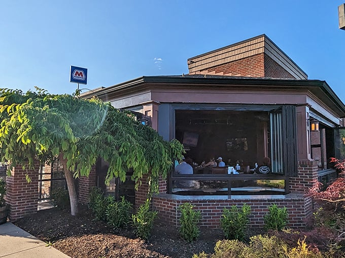 The clean lines and open-air feel of Malone's patio invite you to linger long after your plate is clean.