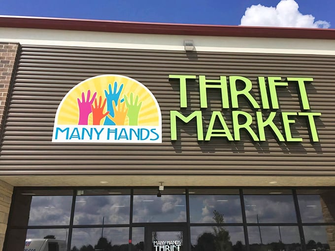 That colorful logo says it all—community spirit and rainbow bargains await inside this Grimes gem.