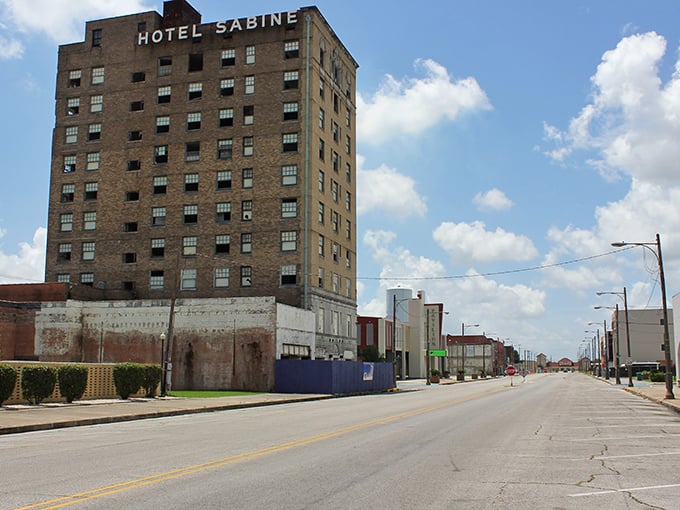 The Hotel Sabine in Port Arthur - a towering reminder of bygone elegance in a city where affordable waterfront living is still possible.