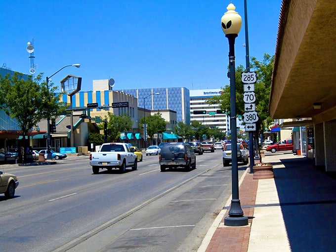 Downtown Roswell buzzes with small-town energy that feels more welcoming than any UFO landing you've heard about.