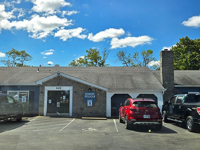 This unassuming blue building houses some of Kentucky's finest seafood – proof that great things come in simple packages.