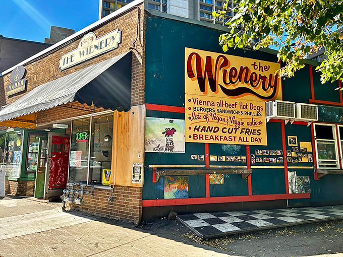 Where hot dogs meet art – The Wienery's bold signage is just a preview of the flavor masterpieces waiting inside.