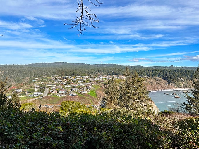 This coastal village sits pretty on bluffs like nature's own penthouse suite.