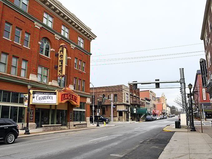 The Eagles Theatre anchors Wabash's affordable downtown, where retirement feels like hitting the jackpot without buying a ticket.