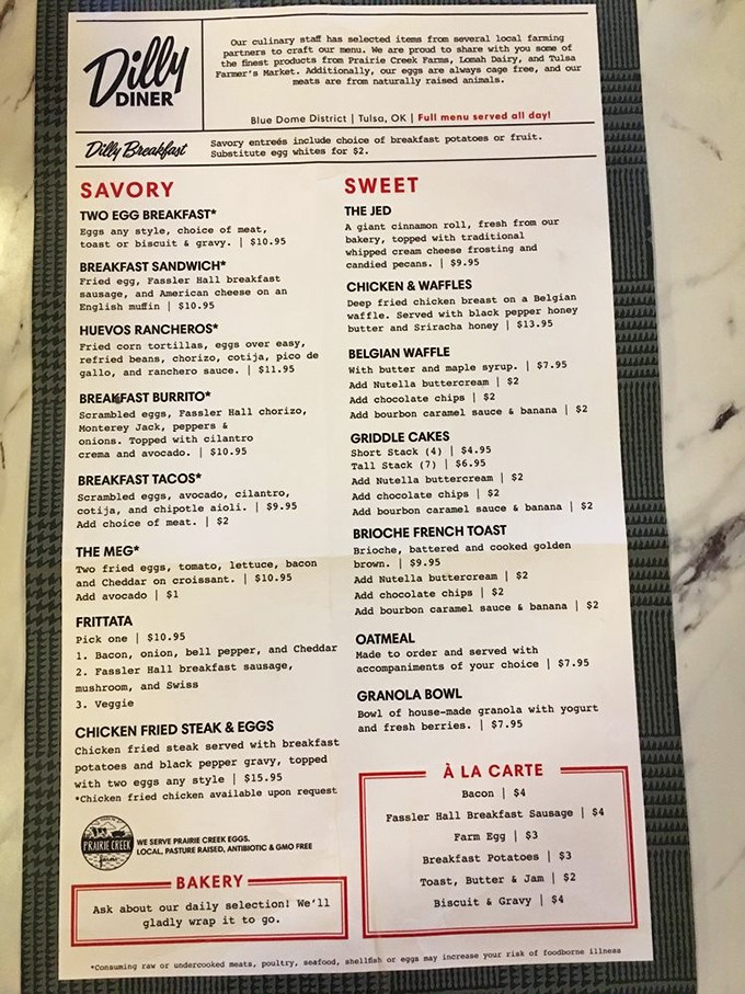 This menu isn't just a list of options—it's a roadmap to happiness with breakfast served all day. Choose your own adventure!