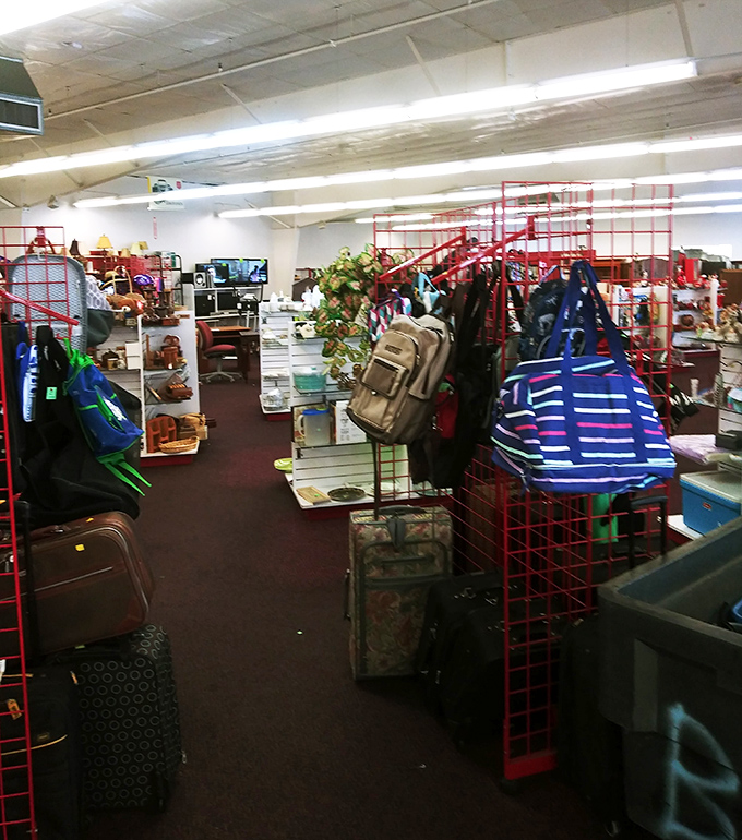 Travel gear galore! From vintage suitcases to modern backpacks, your next adventure companion is hiding somewhere in these aisles.