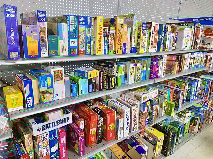 Board game heaven! Every family argument from your childhood, neatly stacked and waiting for a second chance at bringing generations together.