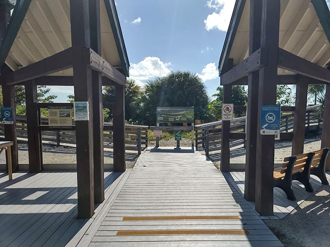 The gateway to adventure. This boardwalk marks the transition from everyday life to beach bliss—each step bringing you closer to paradise.