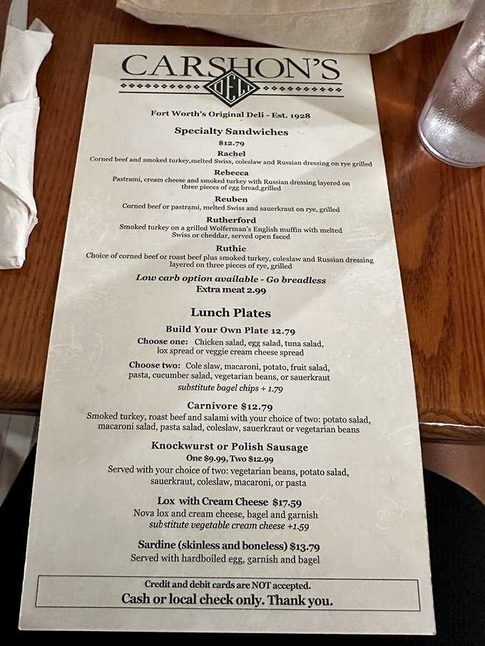 This menu isn't just a list of options—it's a historical document, a culinary roadmap to happiness where every sandwich tells a story of tradition.