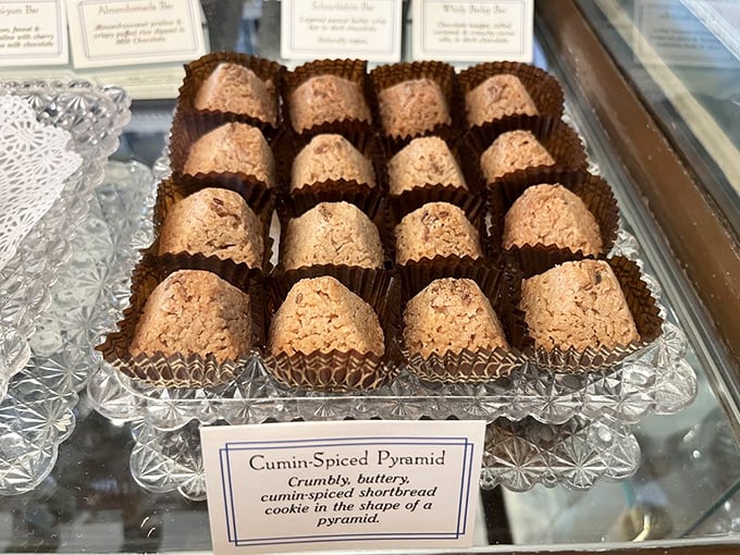 These pyramid-shaped cumin cookies aren't playing around. They're the architectural wonders of the cookie world—crumbly, buttery, and boldly spiced for the adventurous sweet tooth. 