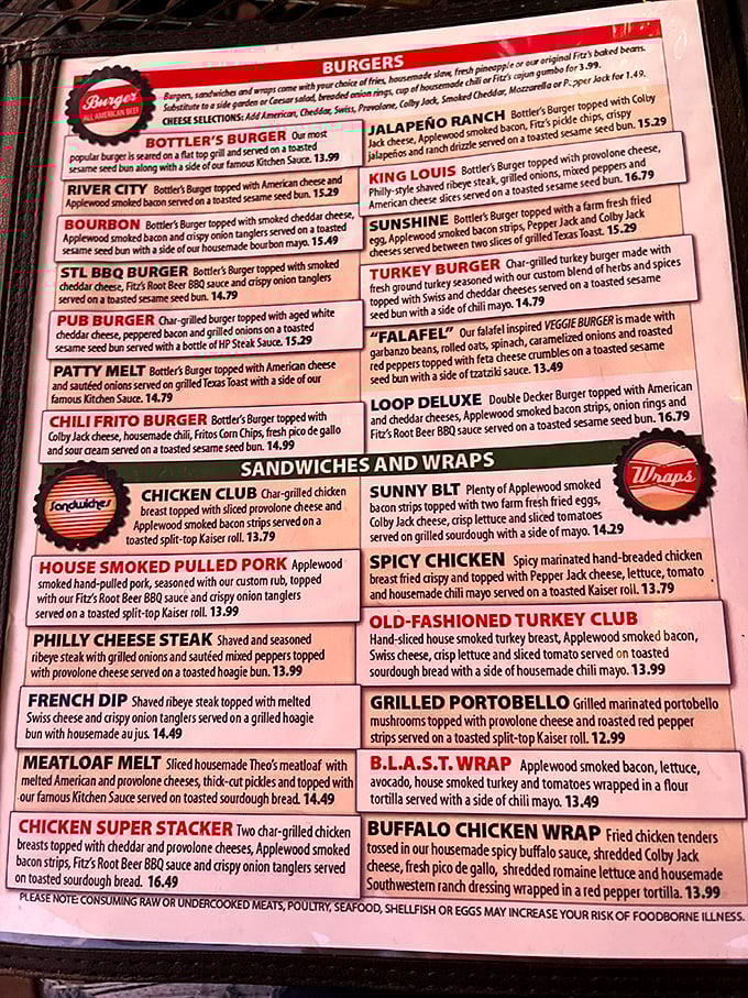 The menu reads like a love letter to American comfort food, with each burger option more tempting than the last.