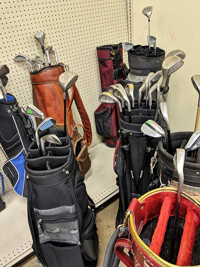 A golf enthusiast's dream lineup! These clubs have stories to tell—some of triumph, some of water hazards best forgotten.