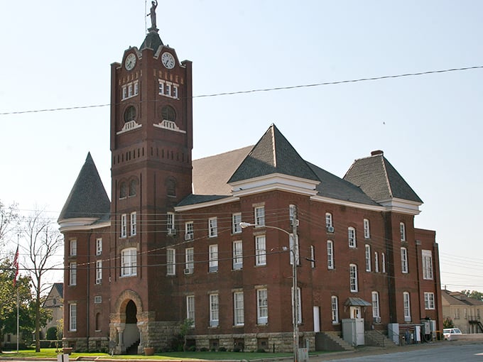 The Jackson County Courthouse isn't just architecturally impressive—it's the beating heart of a town where your dollar stretches like saltwater taffy.