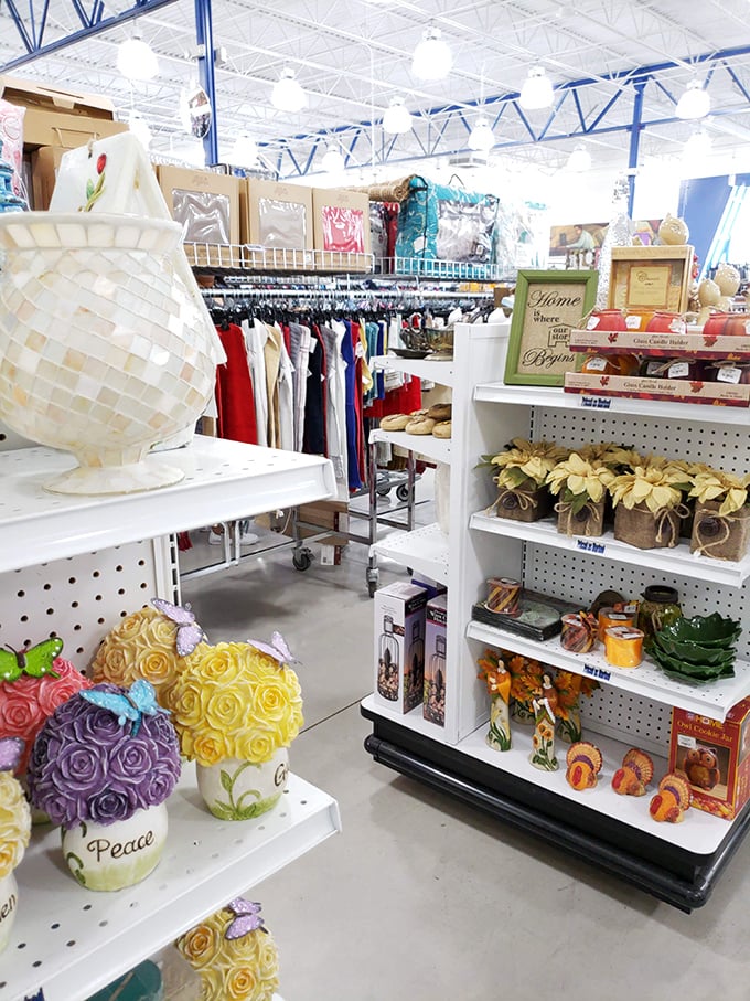 The home décor section could make HGTV producers weep with joy. Those colorful flower arrangements? Perfect for brightening a Florida lanai without wilting in the heat.