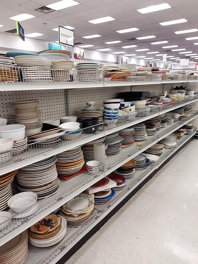 Dish paradise! More plates than a juggler could handle and enough variety to host a dinner party for guests with wildly different tastes.