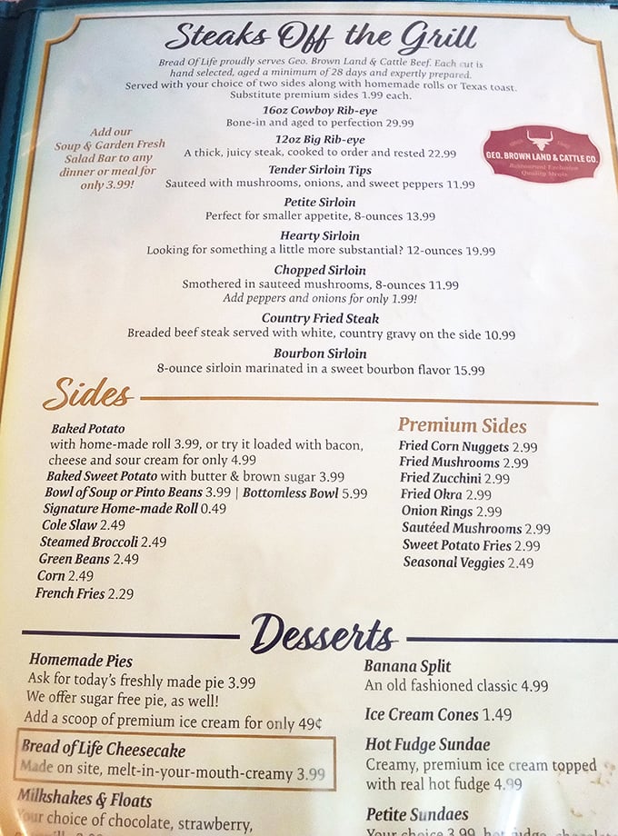 The menu doesn't just list food—it tells stories. Those steaks aren't just aged; they're practically writing memoirs at 28 days.