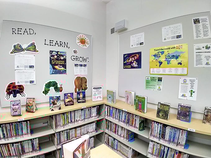 The children's section of Atchison's library proves that the best entertainment doesn't require a streaming subscription—just a library card. P