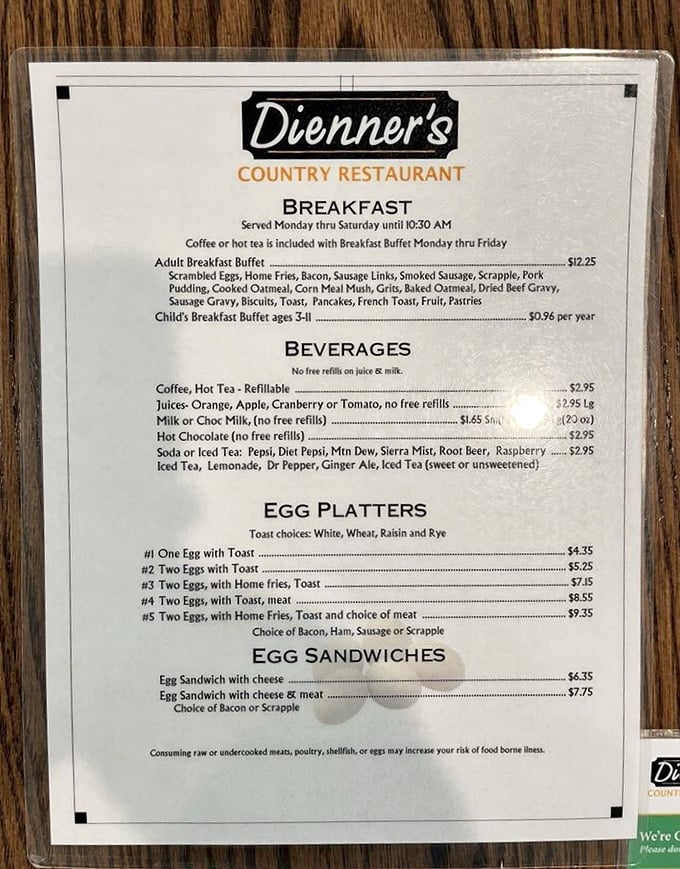 This menu reads like a love letter to breakfast classics. No avocado toast revolution here, just timeless morning perfection at honest prices.