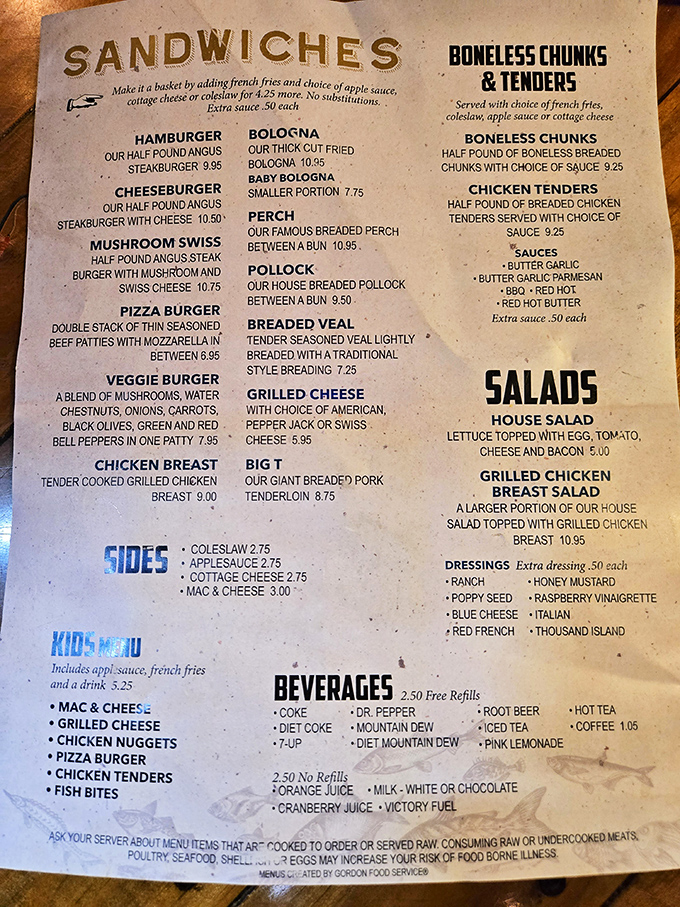 The menu reads like a love letter to Midwestern comfort food, with freshwater fish taking center stage in this culinary concert.