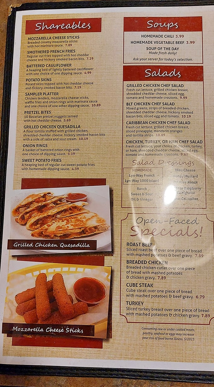 A menu that reads like a love letter to comfort food classics. Decision paralysis has never been so delicious.