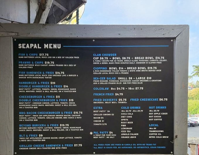 This menu board is basically a treasure map, and X marks the deep-fried cheesecake at the bottom.