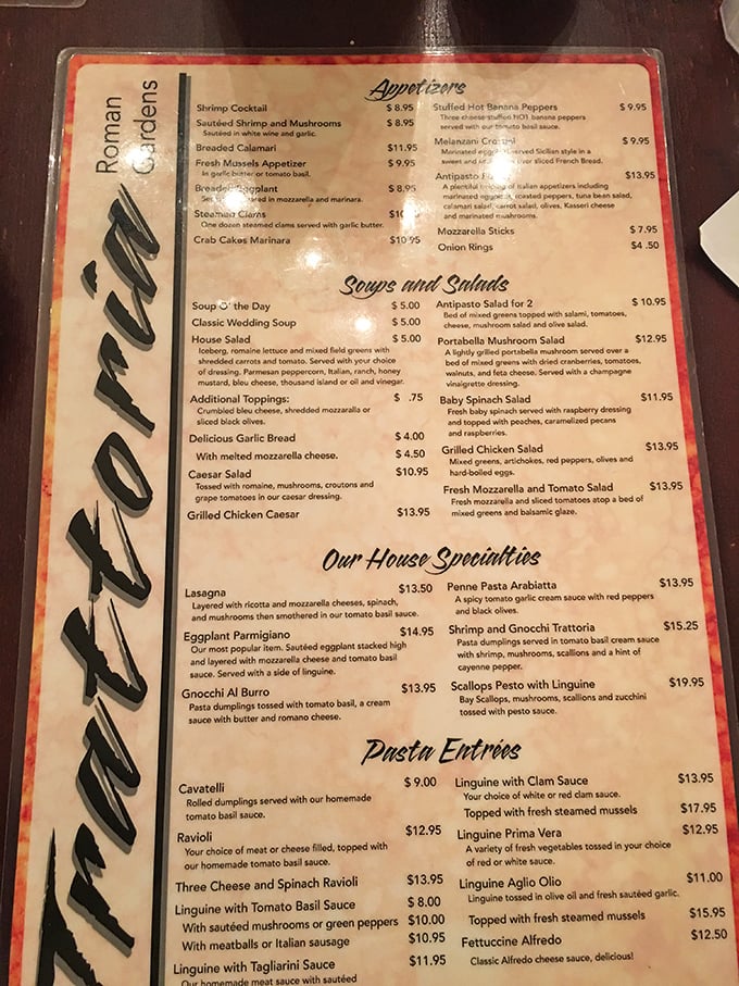 The menu reads like a love letter to Italian cuisine – each dish promising comfort wrapped in a blanket of cheese and nostalgia.