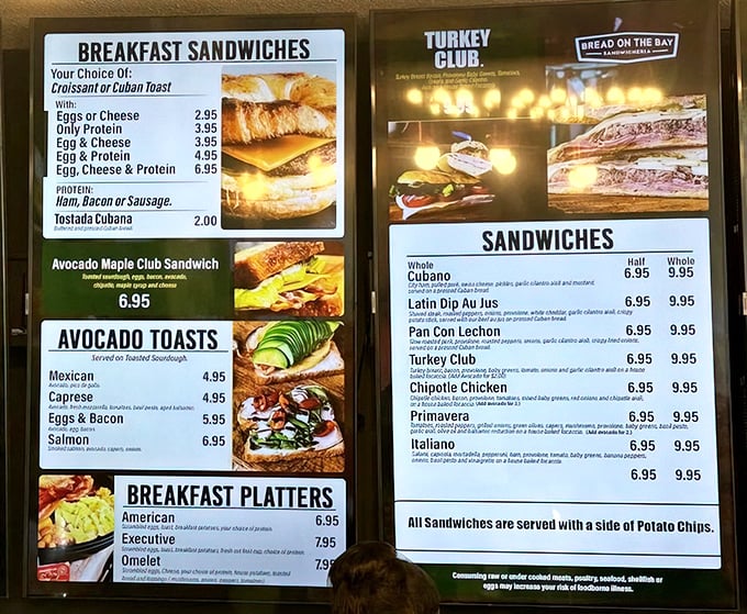 Menu heaven for sandwich enthusiasts – from breakfast croissants to the legendary Turkey Club that justifies the drive from anywhere in Tampa.