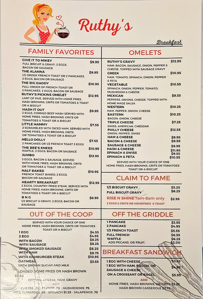 A menu that reads like breakfast poetry – where decisions are deliciously difficult and calories don't count before noon.
