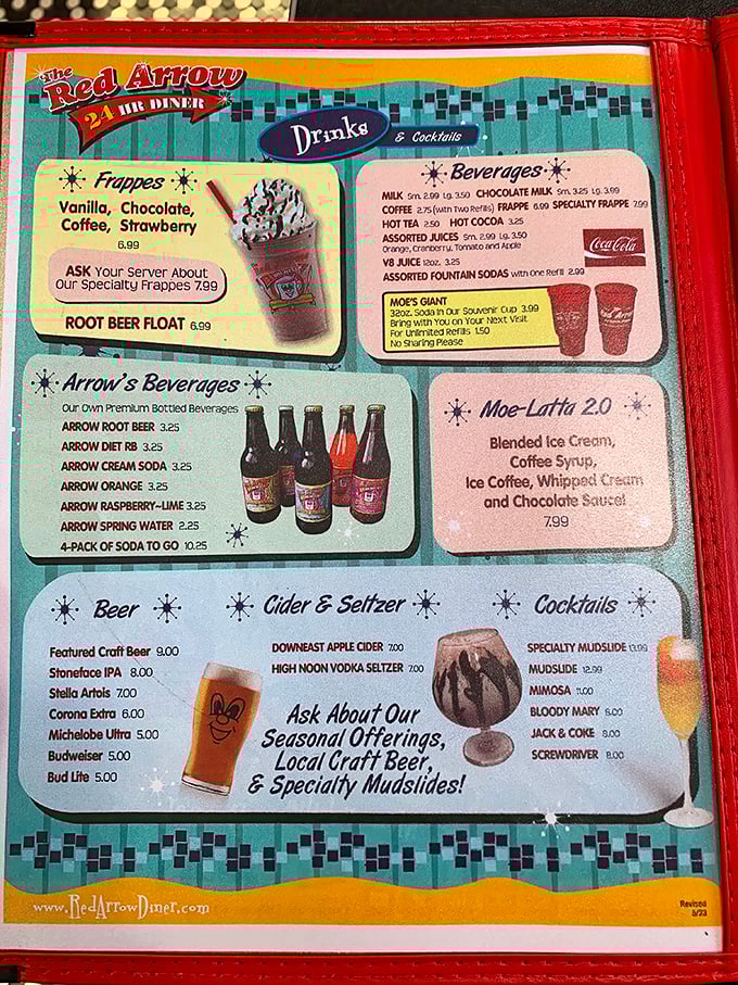 The drink menu alone is worth the trip! From frothy frappes to their signature "Moe-Latta 2.0," this isn't your grandfather's diner beverage selection—though he'd approve too.