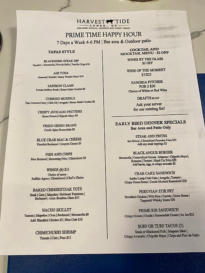 This happy hour menu should come with a warning: "May cause spontaneous dinner plans and the inability to choose just one item."