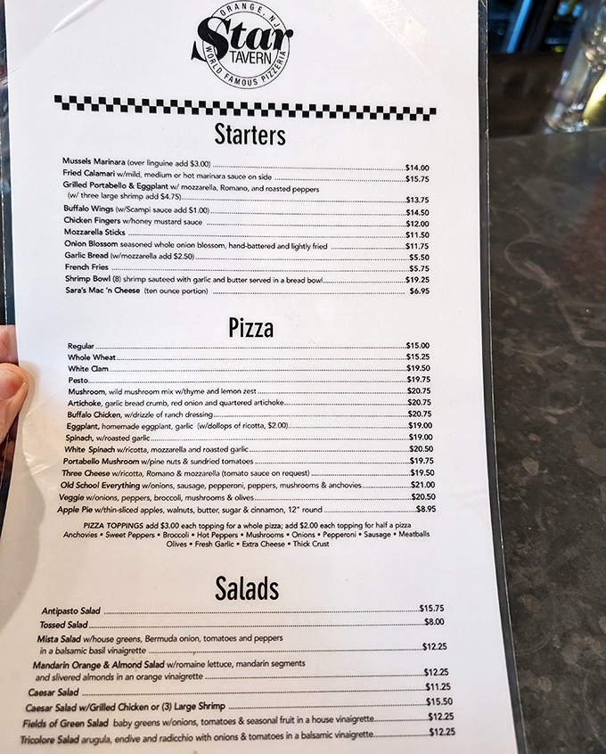 Star's menu reads like a love letter to Italian-American classics, with the pizza section rightfully commanding the spotlight.