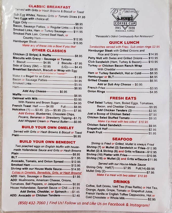 This menu isn't just a list of food—it's a roadmap to happiness. The "Build Your Own Benedict" section alone deserves its own ZIP code.