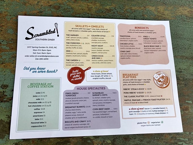 This menu reads like a greatest hits album of breakfast—every track's a winner, and you'll want the whole collection.