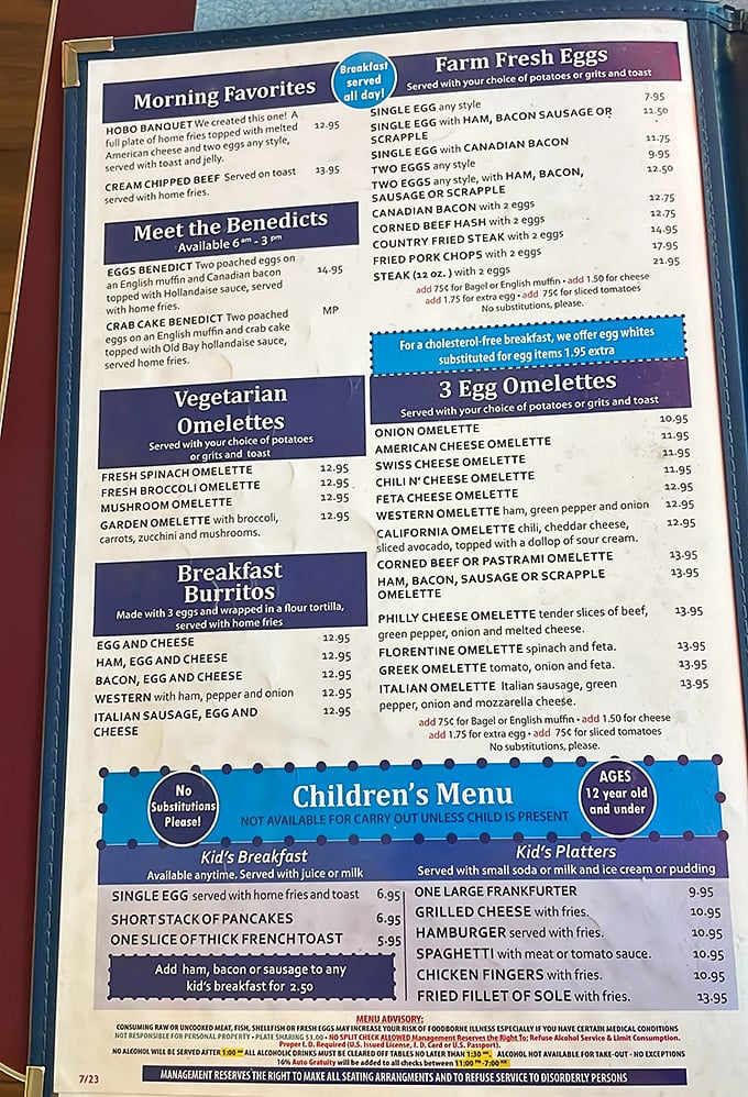 The menu reads like a love letter to breakfast lovers – "Meet the Benedicts" might be the best dating profile ever written.