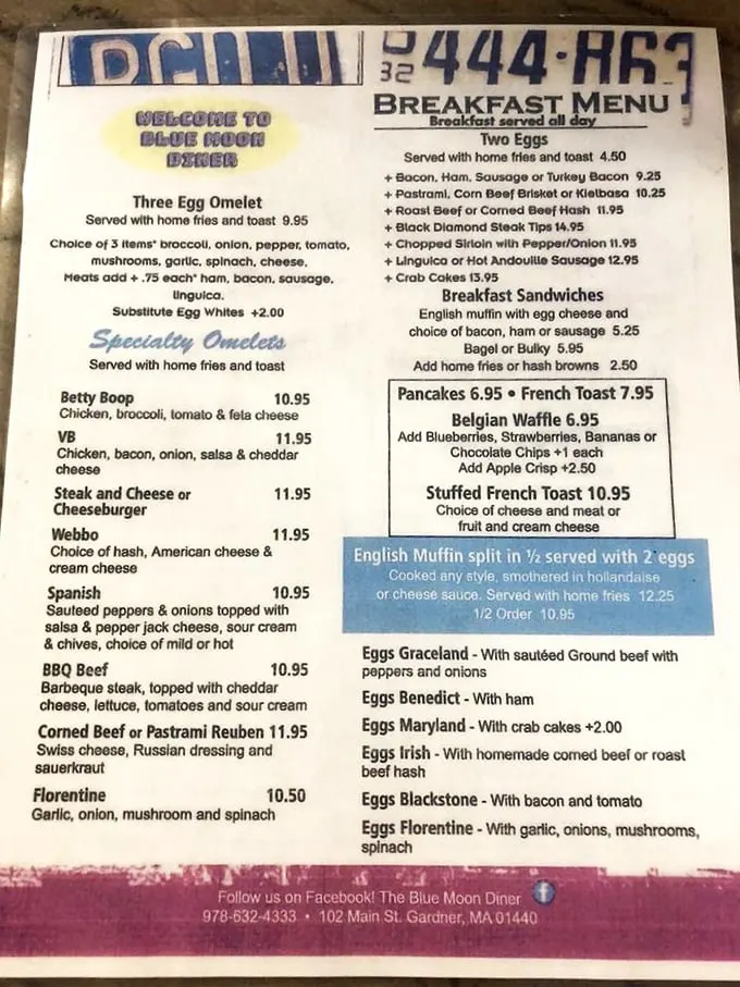 This menu isn't just a list of food—it's a roadmap to happiness. From "Betty Boop" omelets to "Eggs Graceland," each dish tells a delicious story.