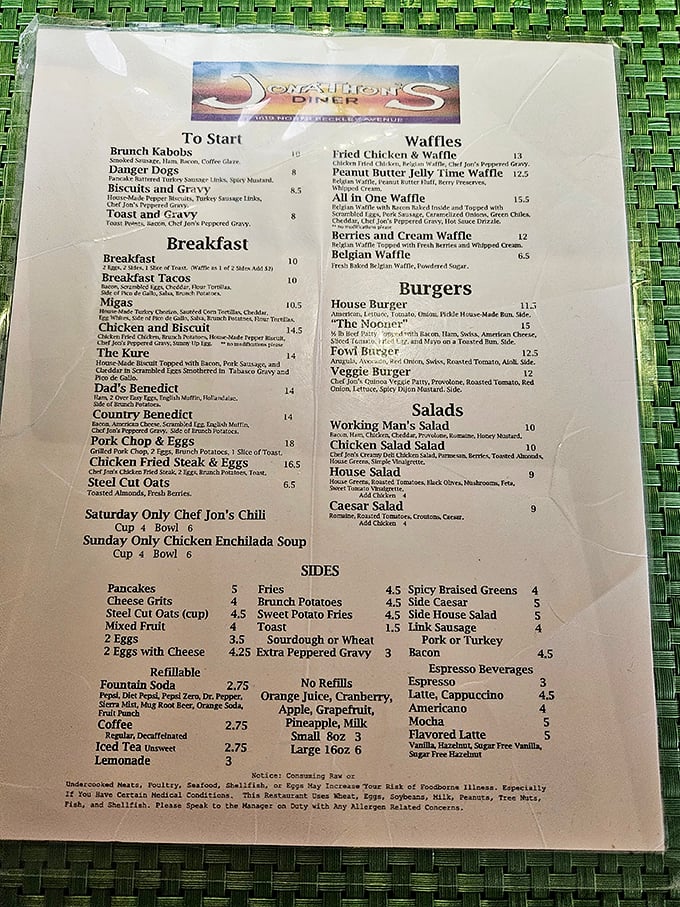 The menu reads like a love letter to breakfast classics – no molecular gastronomy here, just honest food that understands what morning hunger truly craves.