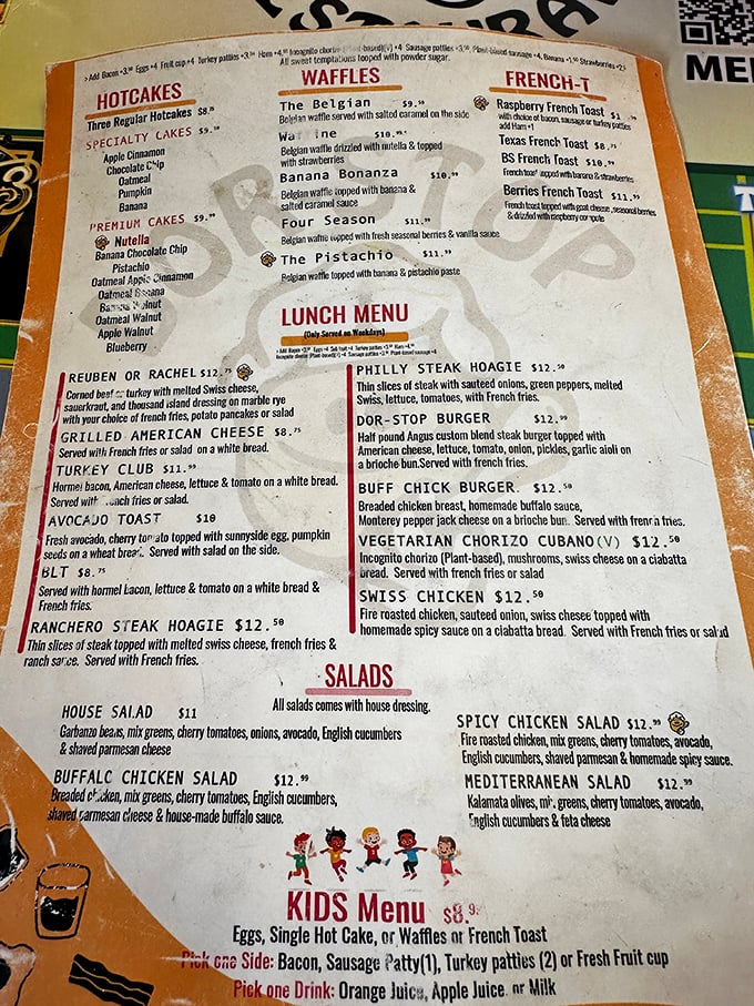 A menu that doesn't need fancy fonts or pretentious descriptions—just honest food that makes you want to order one of everything.