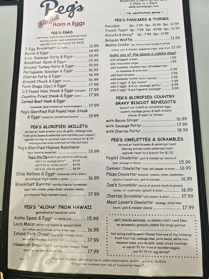 The menu reads like breakfast poetry—each dish promising a morning masterpiece that makes waking up early completely worth it.