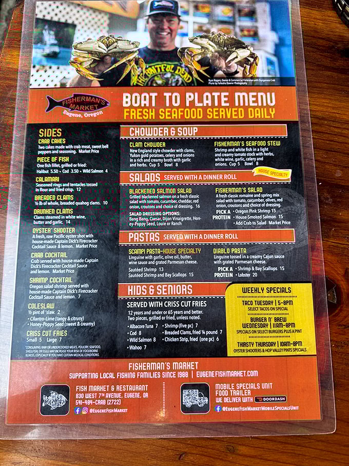 The "Boat to Plate" menu isn't just clever marketing—it's a philosophy that delivers the Pacific Northwest's bounty directly to your table.